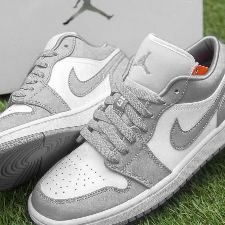 Tenis Air Jordan 1 cinza/branco Low Cano Baixo Promoção - | Shopee Brasil