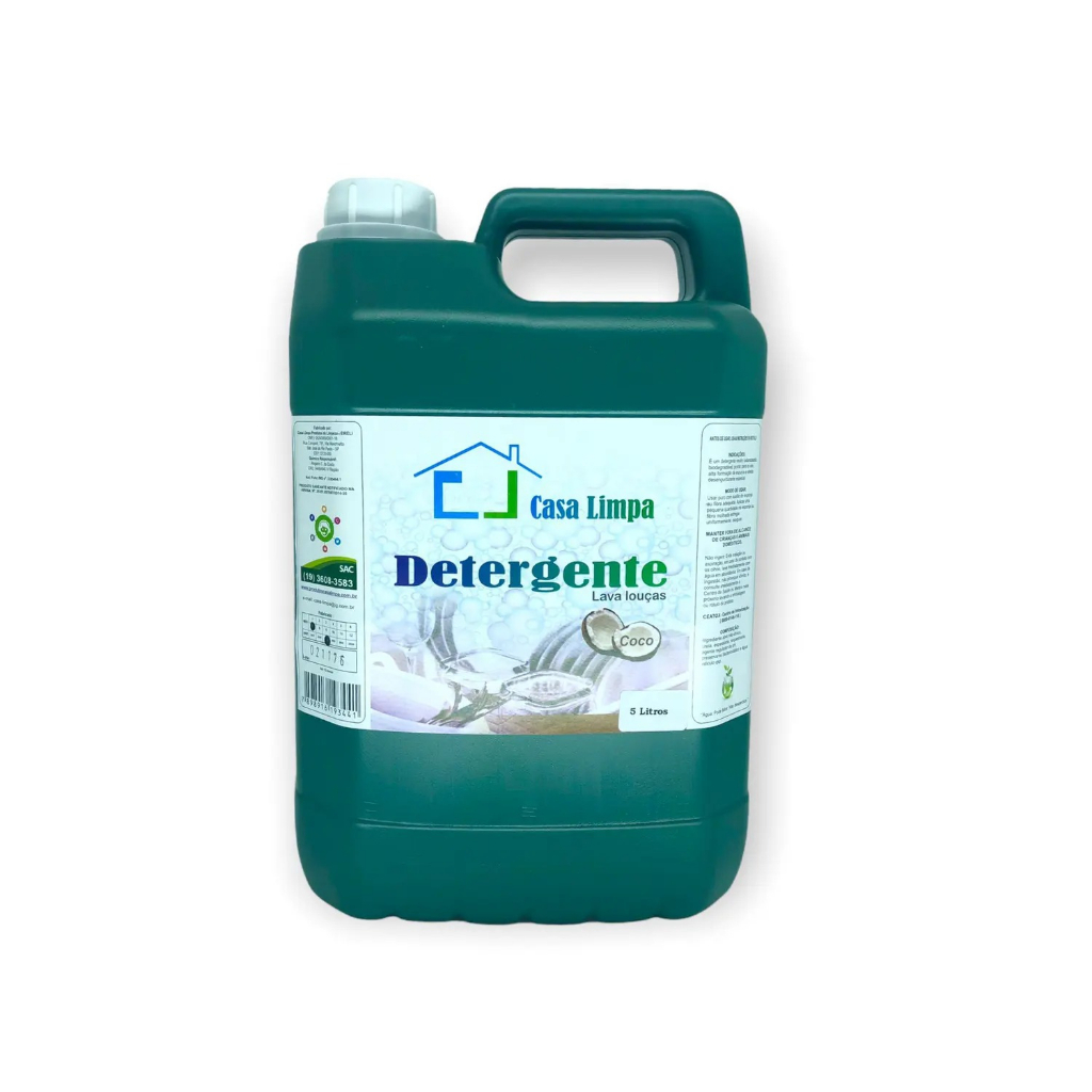 Detergente Líquido Casa Limpa Coco 5 Litros | Shopee Brasil
