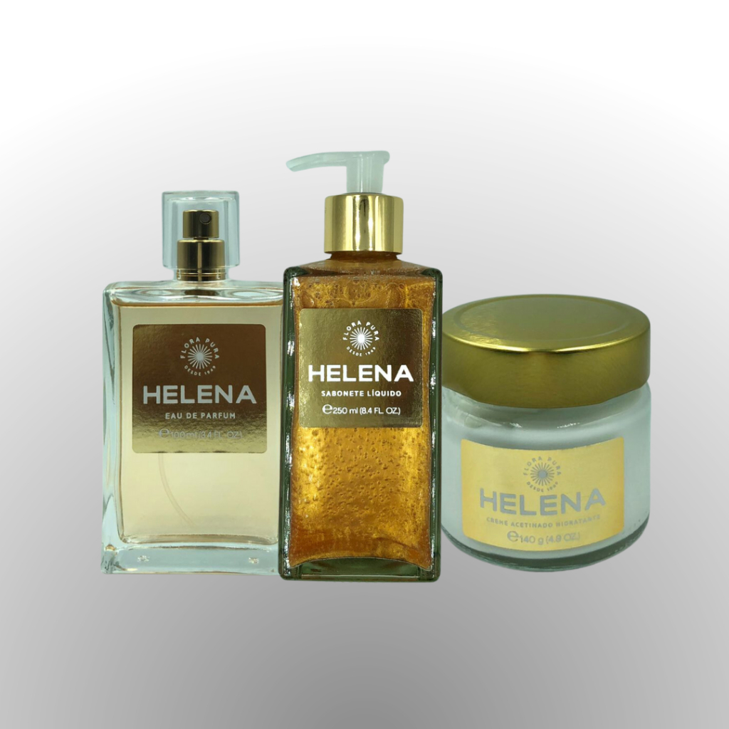 Kit corporal Helena com 3 itens (perfume, sabonete liquido e creme ...