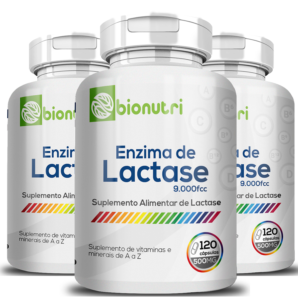 Kit 3x Lactoze Enzima Lactase 120 Cápsulas 500mg Bionutri Para ...