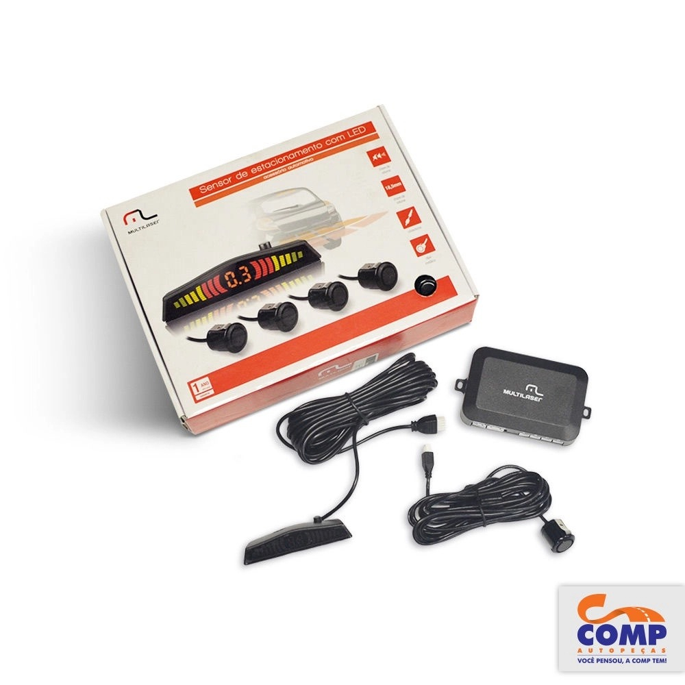 Sensor de Estacionamento com LED Multilaser 4 Pontos Preto AU015 ...