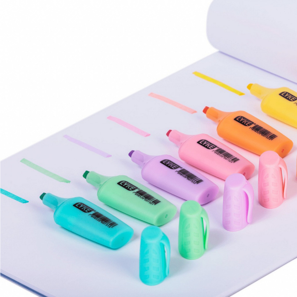 Kit 4 Canetas Marca Texto Lyke Fofos Marcadores de Texto Coloridos - 04 ...