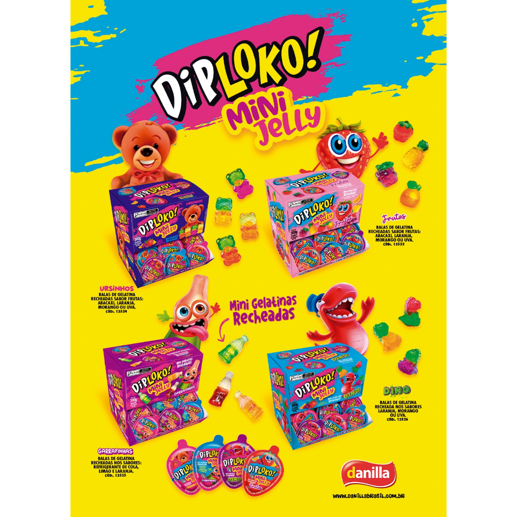 DipLoko Mini Jelly Display com 35 unidade de 10g ( escolha modelo ...