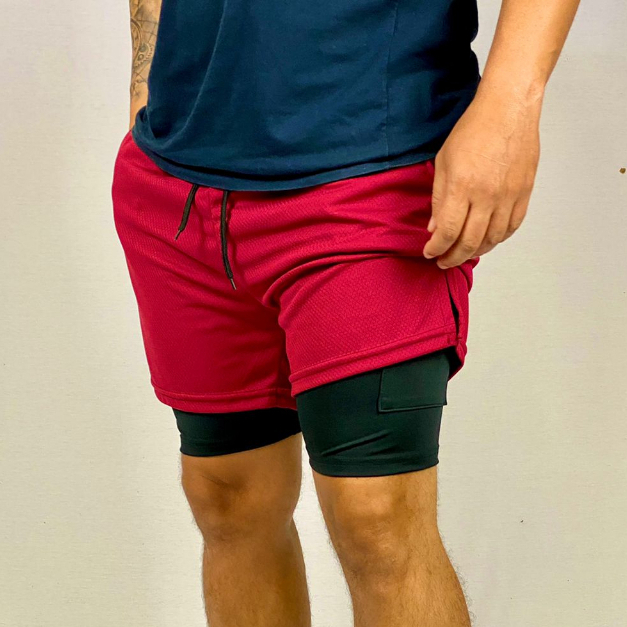 Short Academia Masculino 2 em 1 com Compressão | Shopee Brasil