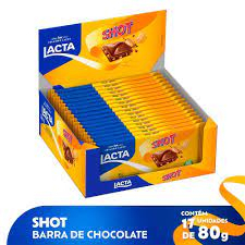 Chocolate Lacta Shot 80g Embalagem com 17 Unidades | Shopee Brasil