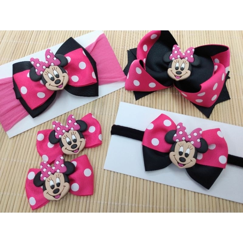 Laço Minnie pink - faixa de bebê minnie / faixa minie pink | Shopee Brasil