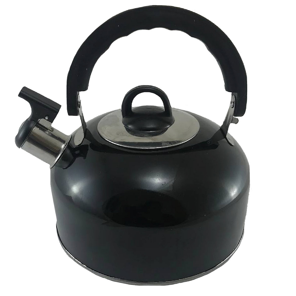 Chaleira Inox Com Cabo Movel Soft Apto 2 Litros Preta | Shopee Brasil