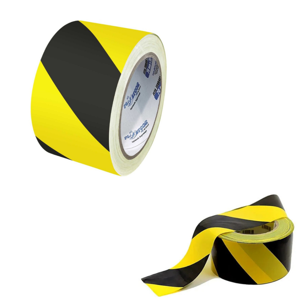 Fita Zebrada Sinalização 70mmx200m Plastcor | Shopee Brasil