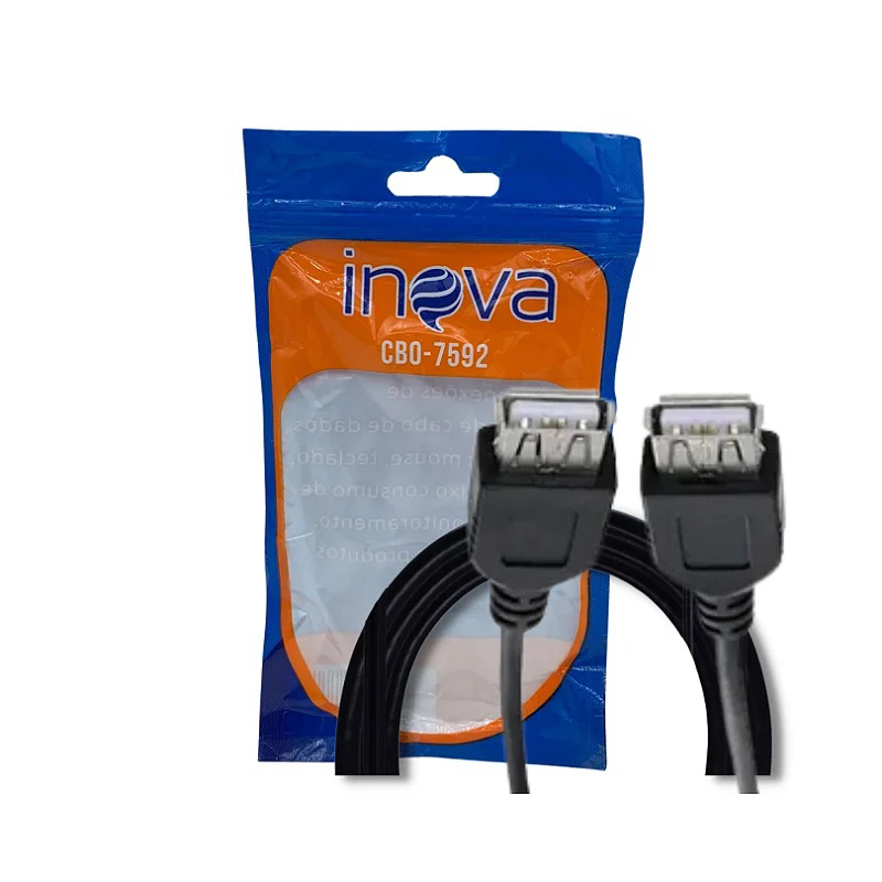 CABO EXTENSOR USB FEMEA X USB FEMEA 1M INOVA CBO-7592 | Shopee Brasil