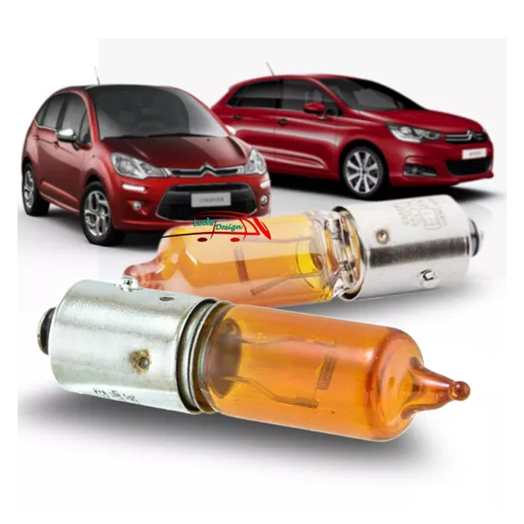 Par Lâmpada Seta Pisca Dianteiro Citroen C3 C4 H21 12v 21w | Shopee Brasil
