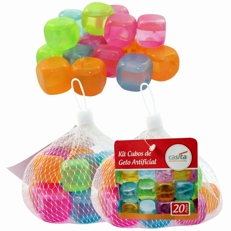 KIT C/2 PACOTE DE 20 CADA CUBOS DE GELO ARTIFICIAL - CA09547 | Shopee ...