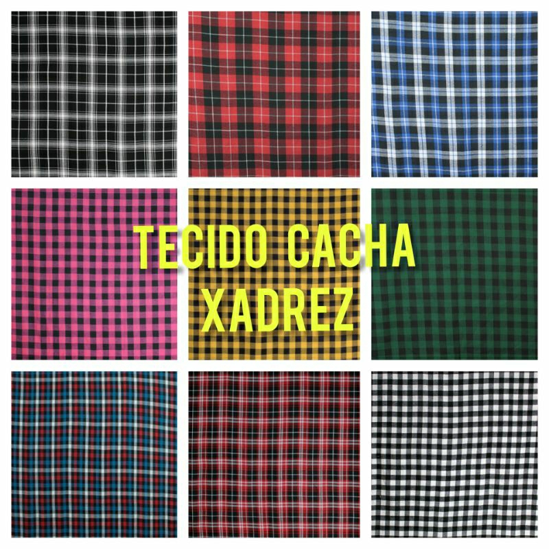 Tecido Cacha Xadrez ( 1m x 1,50m ) | Shopee Brasil