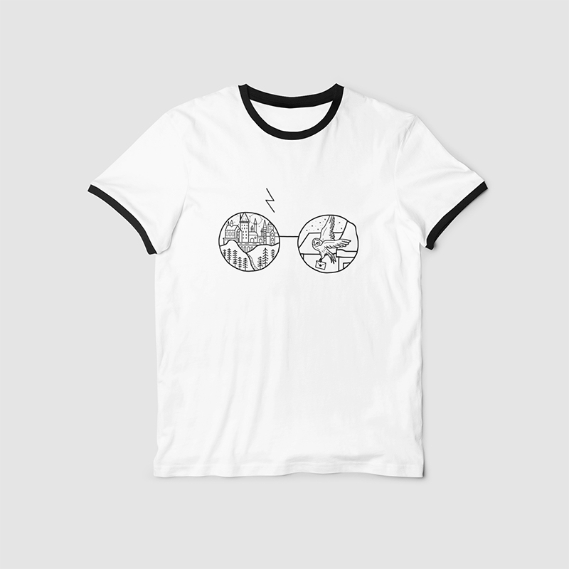 Camiseta Harry Potter Modelo Ringer 100% algodão Baby Look Feminina - Harry Potter - Manga Curta ...