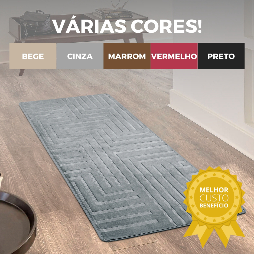 Tapete Passadeira Sala Quarto Corredor Itália Geométrica 60x200 ...