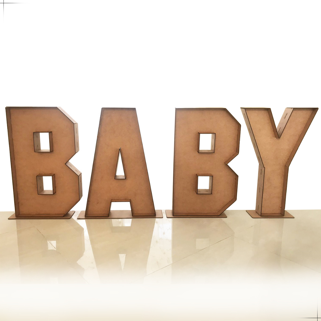 Palavra Baby Letra Caixa Alta Para Chão Aniversário Bebê Mdf 1,6 M ...