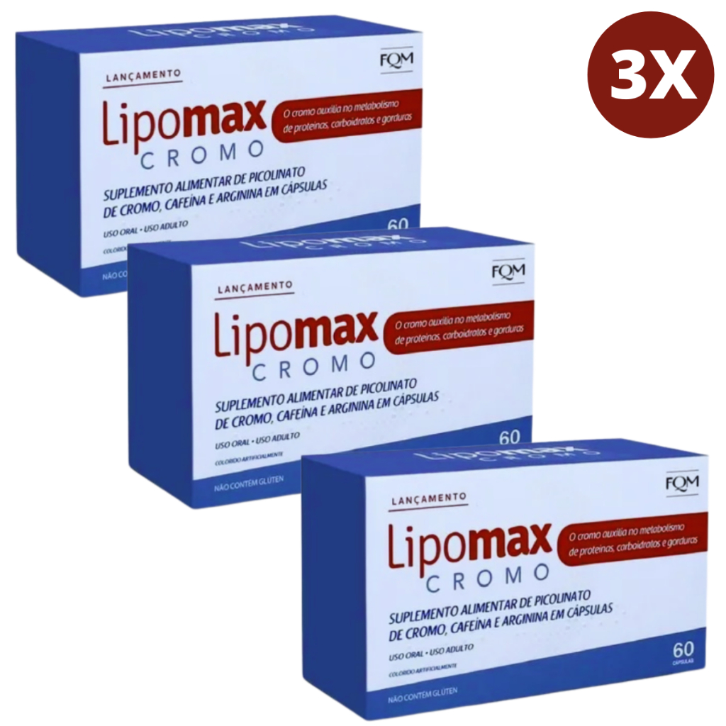Lipomax Cromo 180cáps -controle D/peso-redução De Gordura 3u | Shopee ...