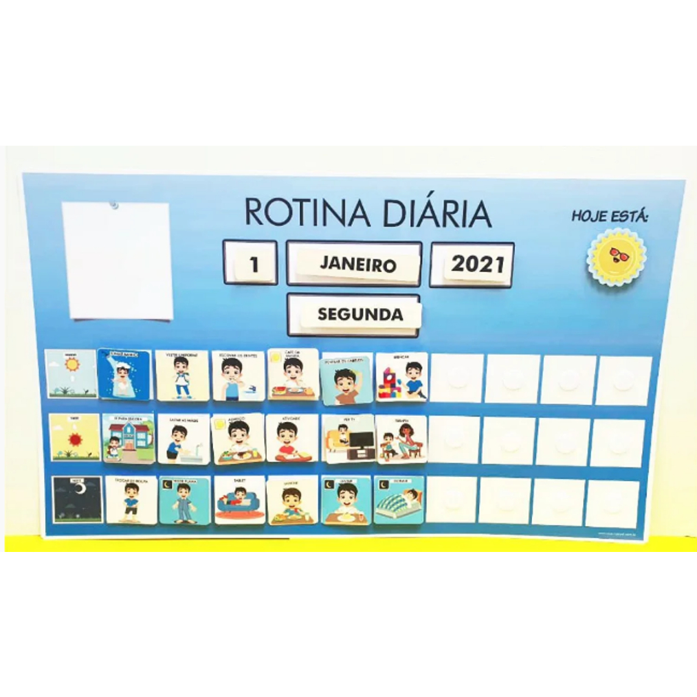 Quadro de Rotina Diária + kit com 50 peças | Shopee Brasil