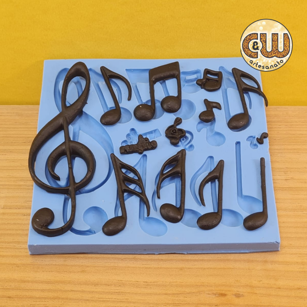 Molde Silicone Notas Musicais / Musica Confeitaria e Artesanato - Festa ...