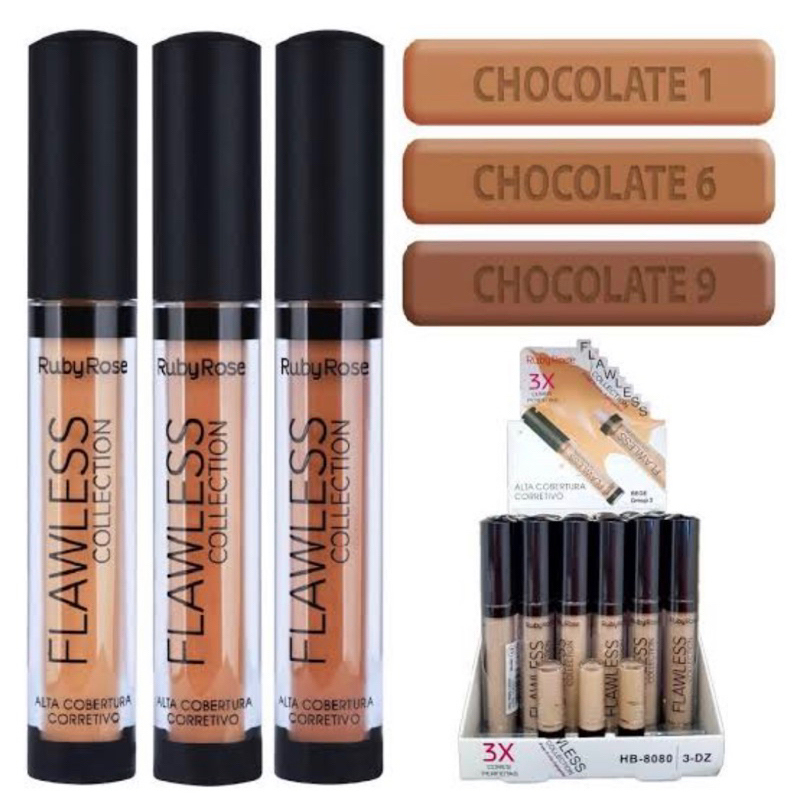 Corretivo Líquido Flawless Collection Chocolate- Ruby Rose | Shopee Brasil