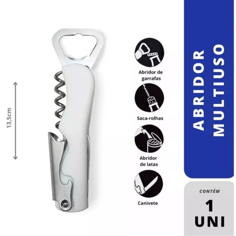 Abridor Multiuso Saca Rolha, Garrafa, Latas e canivete | Shopee Brasil