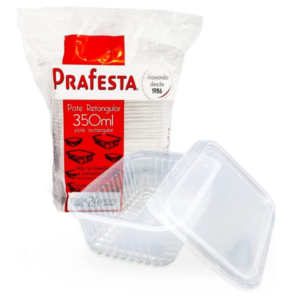 24un Pote p/ Marmita Fitness 350ml Descartavel 350ml Pra Festa | Shopee Brasil