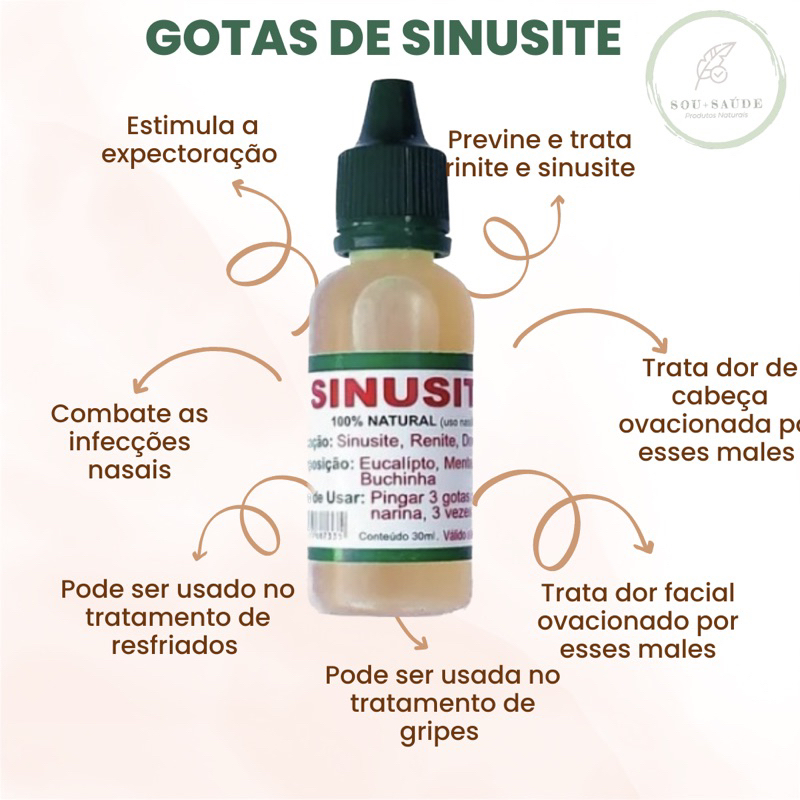 Gotas SINUSITE - 30ml 100% NATURAL | Shopee Brasil