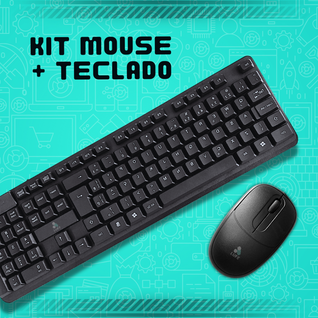 Kit Teclado e Mouse Básico Alto Desempenho ABNT2 Com Fio Usb ...
