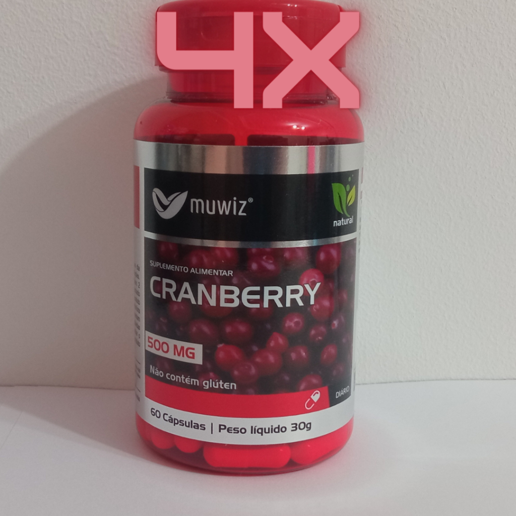 Kit 4x Cranberry 500mg 60 capsulas -Trato urinario - Muwiz | Shopee Brasil