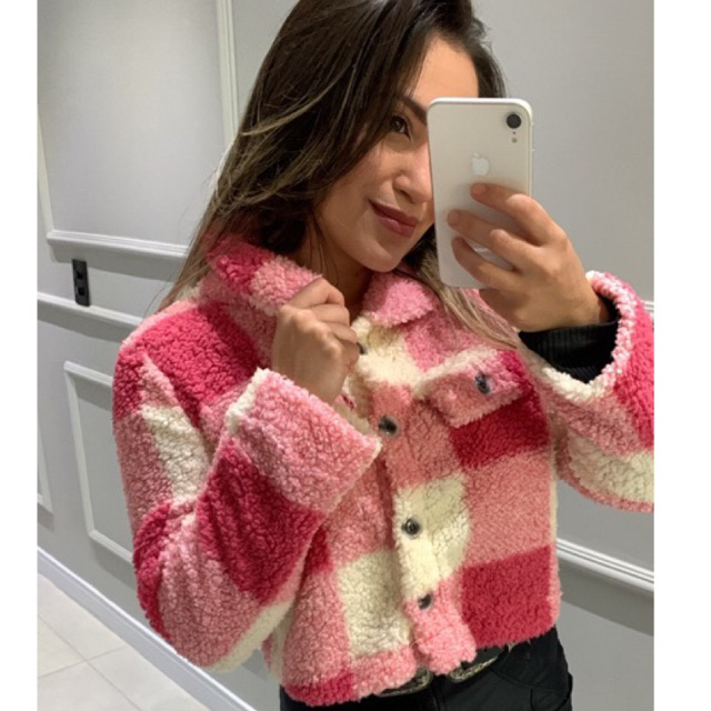 Casaco xadrez feminino casaco teddy xadrez casaco inverno casaco de frio jaqueta roupas xadrez ...