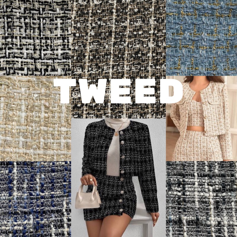 Tecido Tweed Chanel ( 1 mt x 1,45 largura) | Shopee Brasil