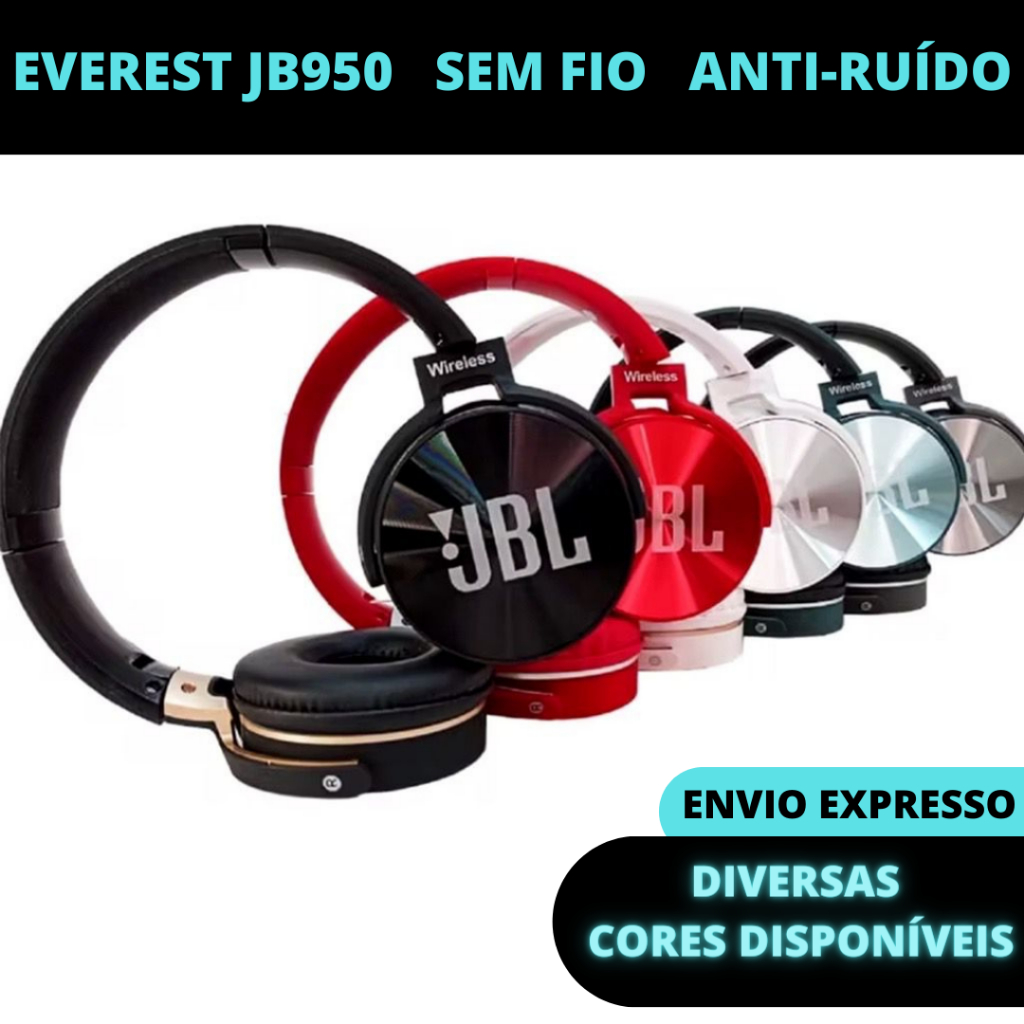 Fone de Ouvido Headphone Sem Fio JB950 Bluetooth Everest JBL Anti Ruido ...