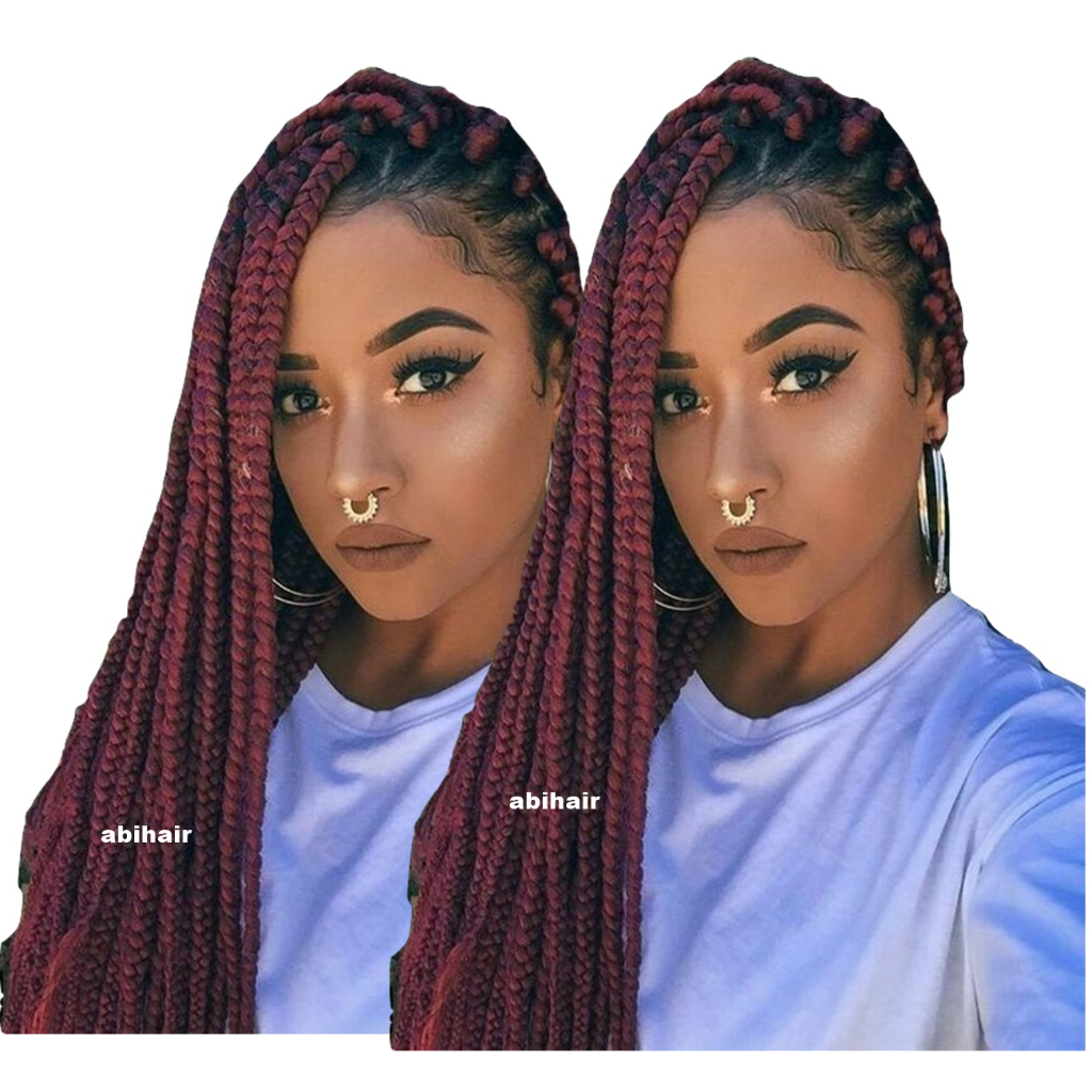 Jumbo Kanekalon Box Braids Tranças Jumbo 700g Ser Mulher COR MARSALA ...
