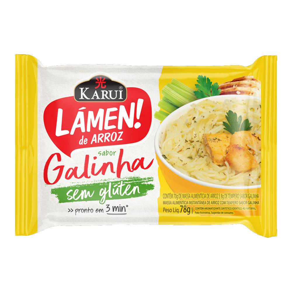 Lámen de Arroz Sem Glúten Karui sabor Galinha 78g | Shopee Brasil
