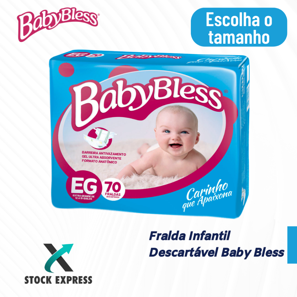Fraldas Infantis Descartáveis Baby Bless - Escorrega o Preço