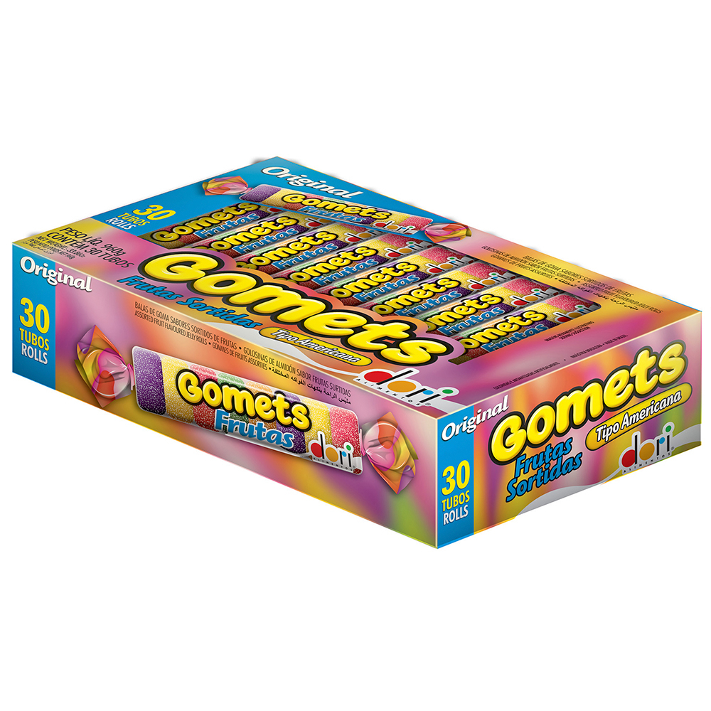 Bala de Goma Jujuba marca original Gomets Tubo Sortidas caixa c\30un ...