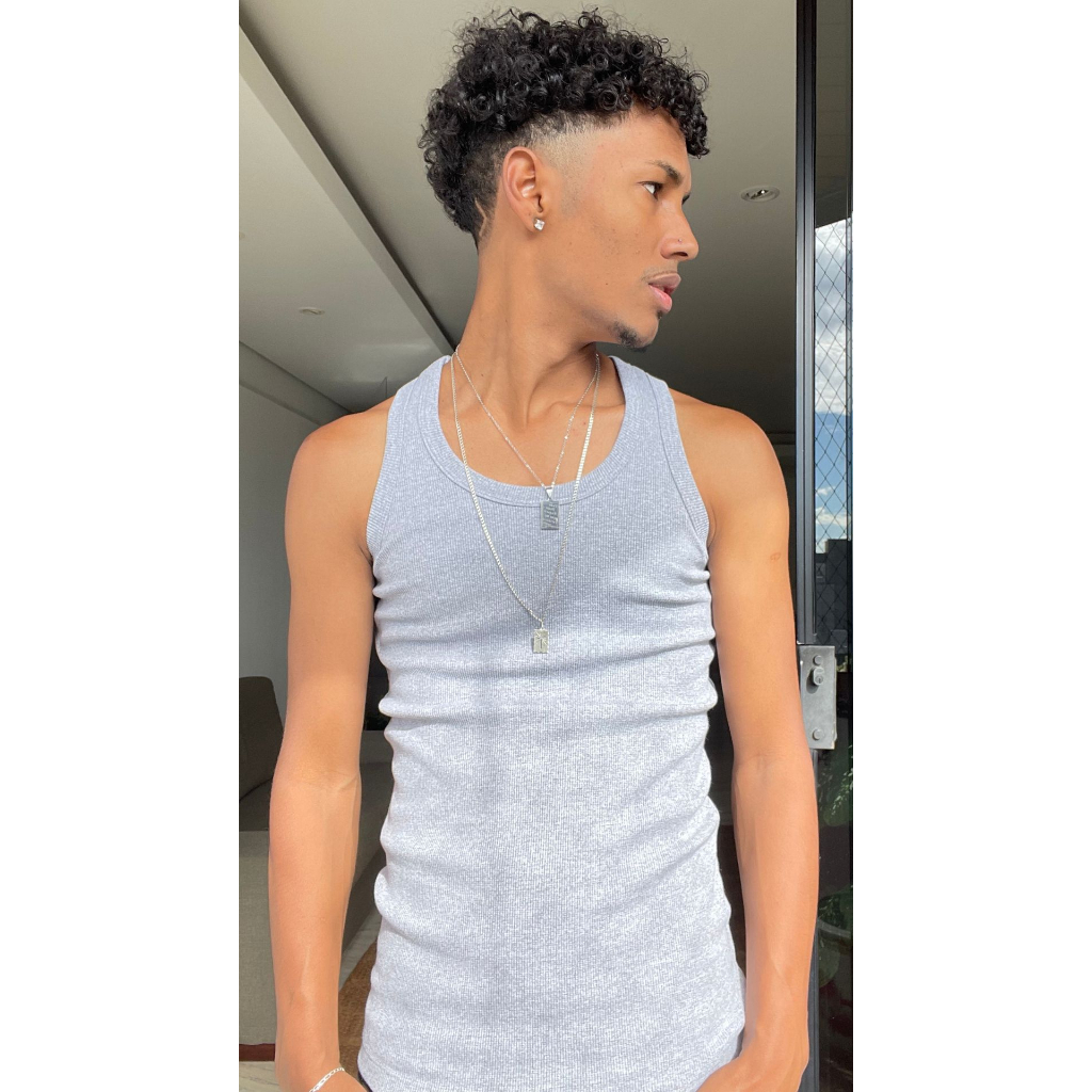 Regata Masculina Branca Preta de Academia Justa Canelada Estilo ...