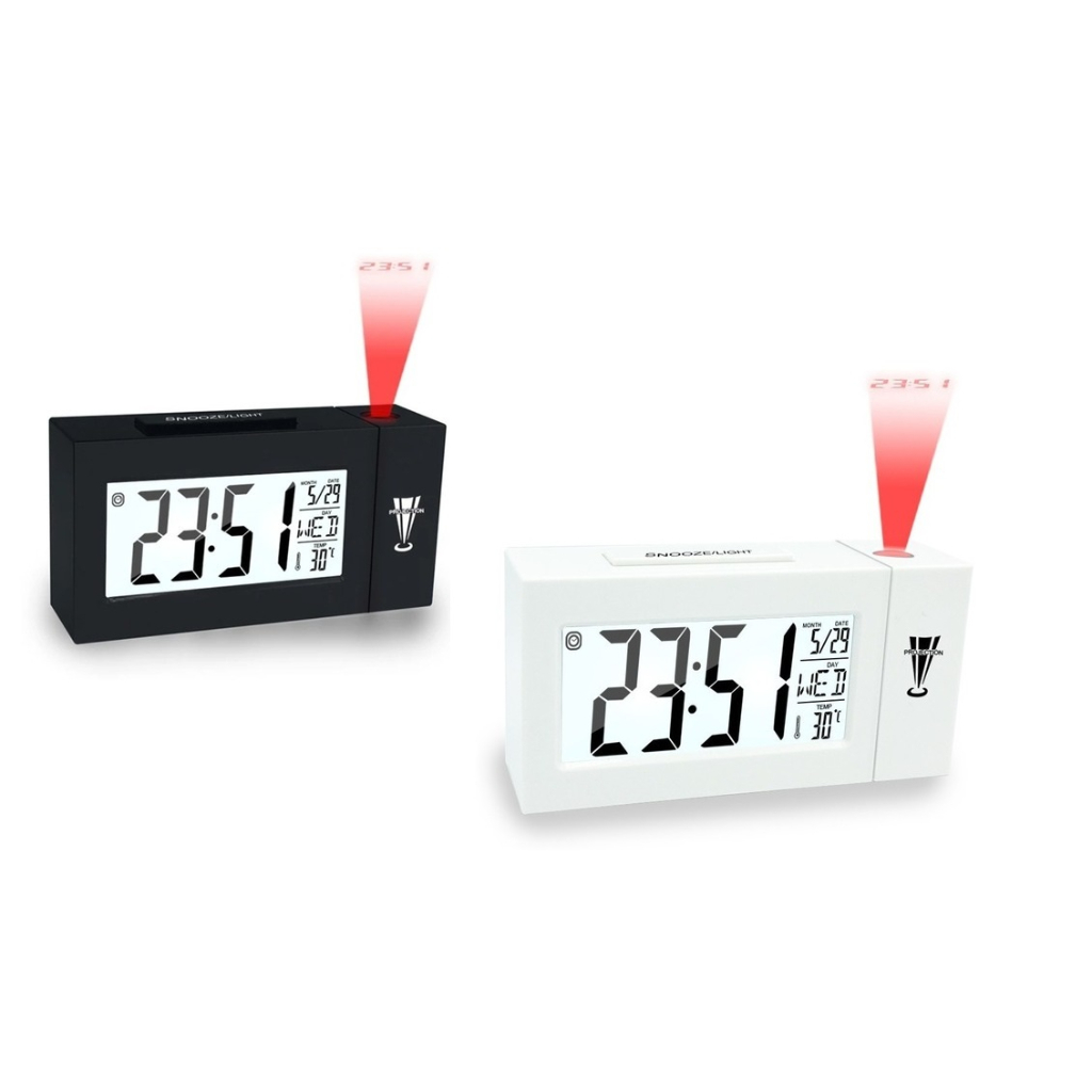 Relógio Projetor Digital Despertador Temperatura Calendário | Shopee Brasil