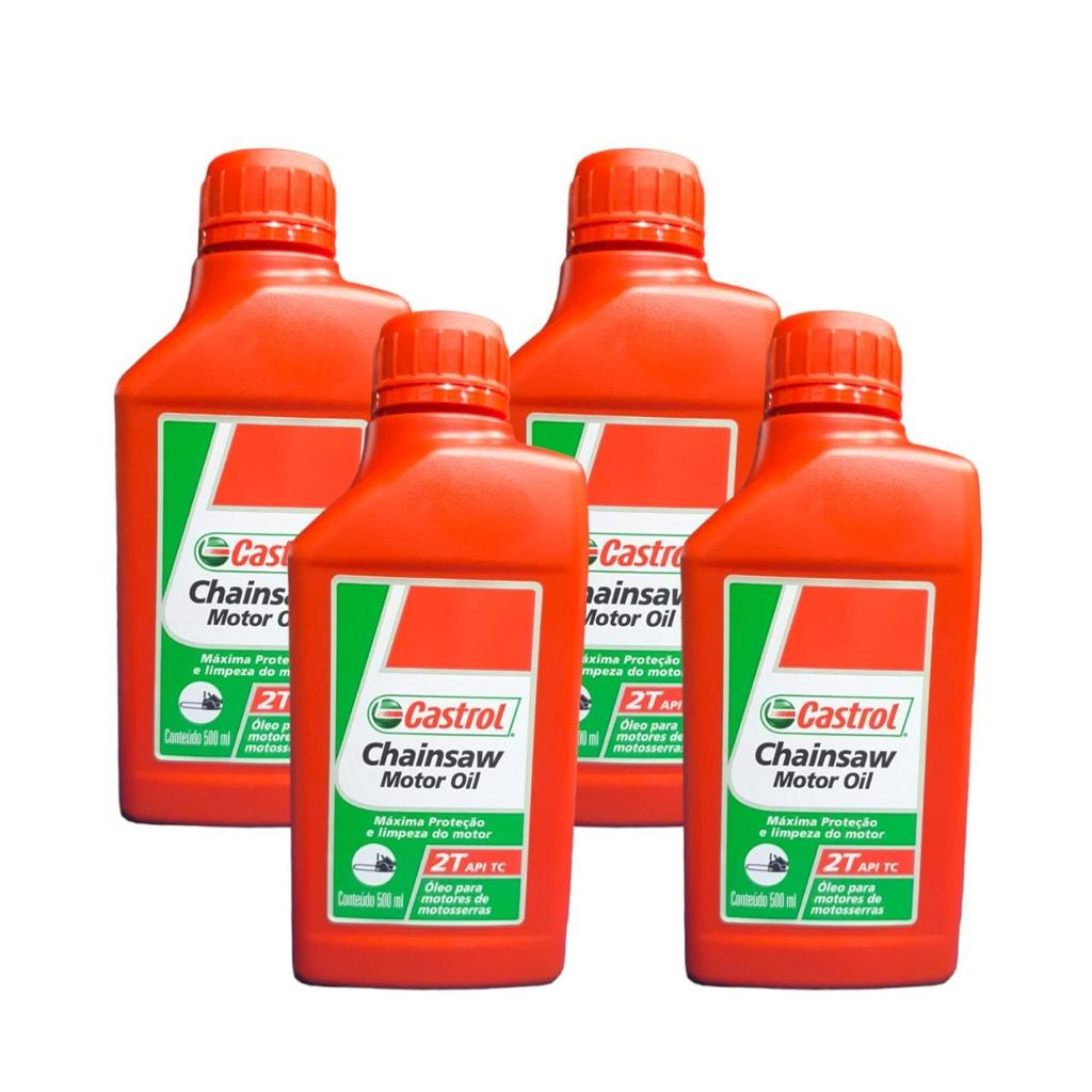 Kit 4 Óleo Chainsaw 2T API TC Motor oil Castrol 500ml | Shopee Brasil