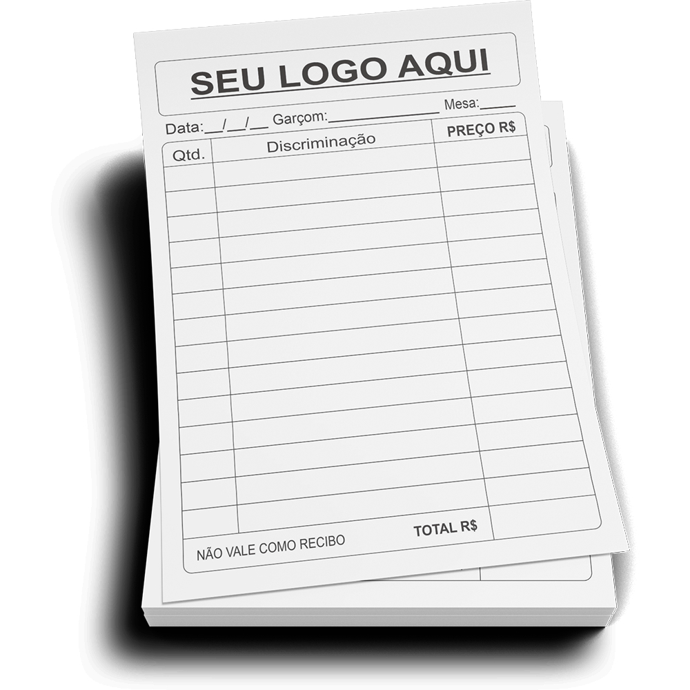 Kit com 5 - Comanda de Restaurante Talão de Pedido Bloco Recibo A6 ...