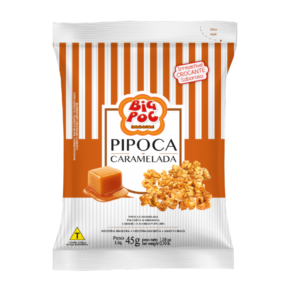 Pipoca Caramelizada Caramelo 45g - Big Poc | Shopee Brasil