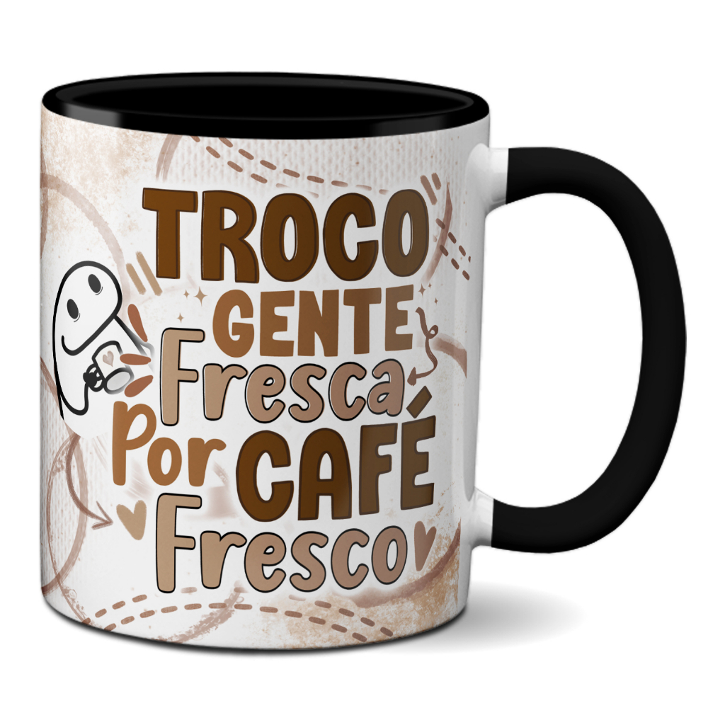 Caneca Flork Troco Gente Fresca Por Café Fresco Presente | Shopee Brasil