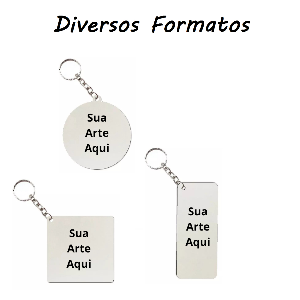 Chaveiro MDF Personalizado com a sua Arte Foto ou Texto (selecionar o ...