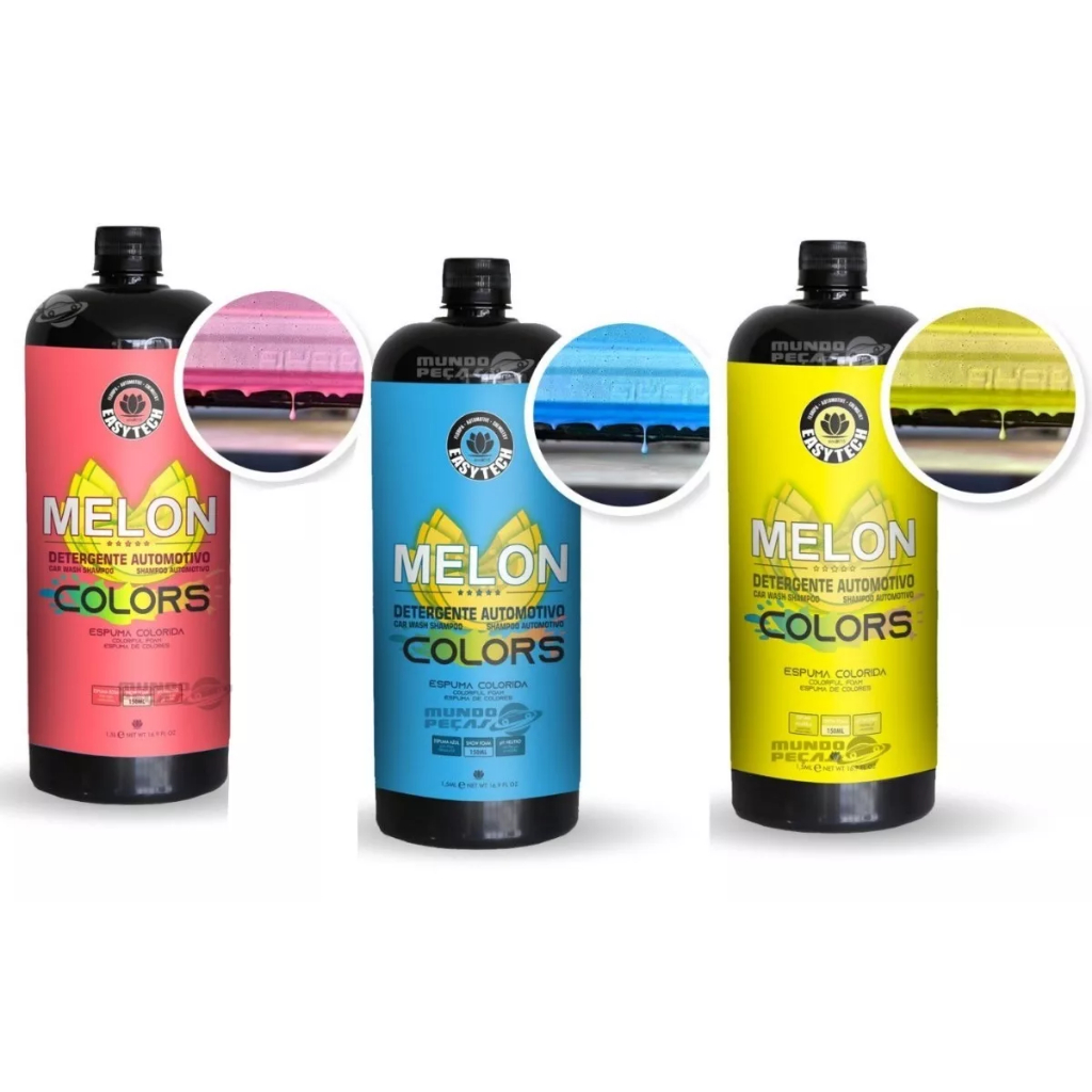 Shampoo Melon Colors Espuma Amarela Azul Rosa 1,5l Easytech | Shopee Brasil
