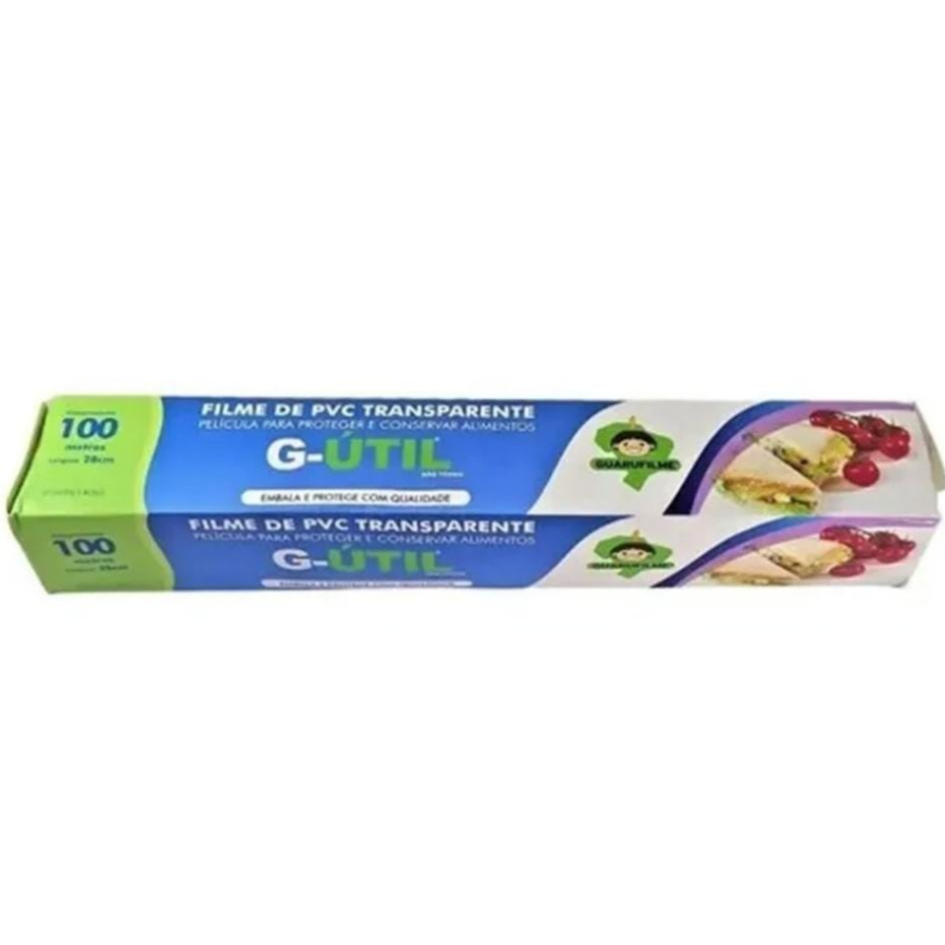 Papel Filme rolo 100m x 28cm esticável aderente com CAIXINHA | Shopee ...