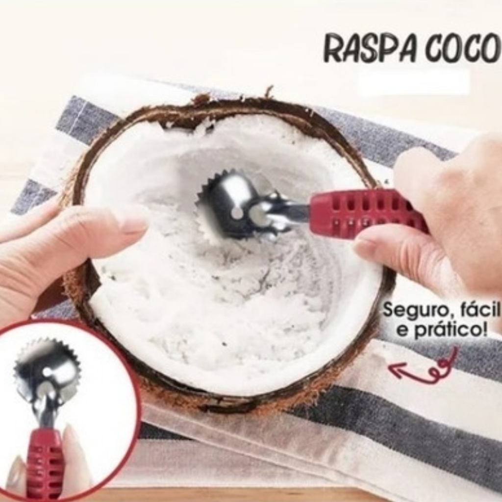 Raspa Coco Raspador Inox Manual C/ Cabo Reforçado Keita Cozinha ...