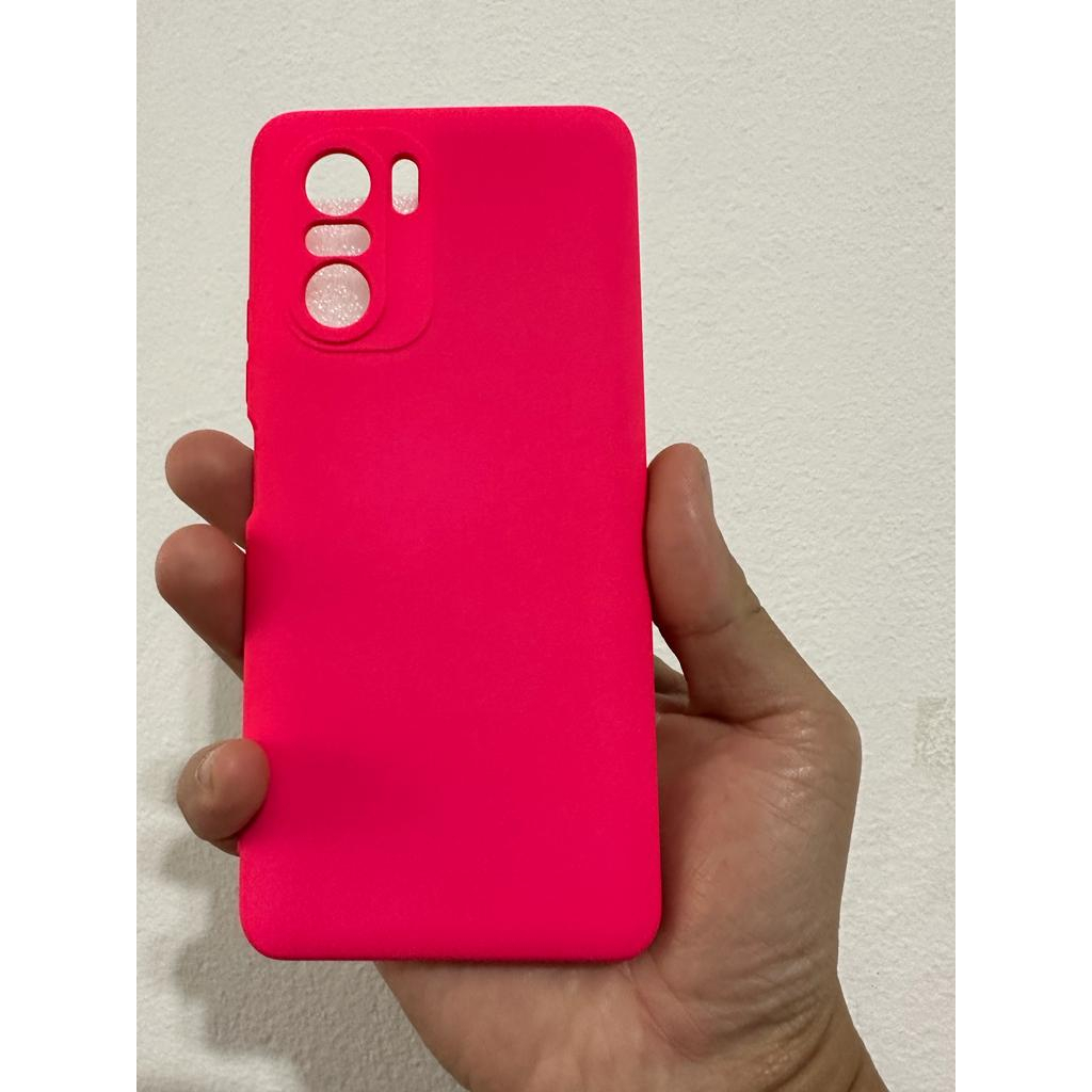 Capa Capinha Case Silicone Aveludada Pink Xiaomi Poco F3 + Película 3D ...