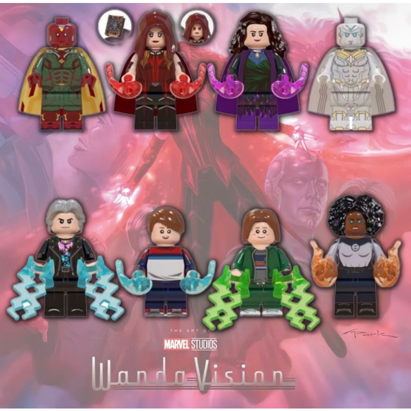 LEGO 8pcs Wanda Vision Wanda Maximoff Feiticeira Escarlate Vingadores ...
