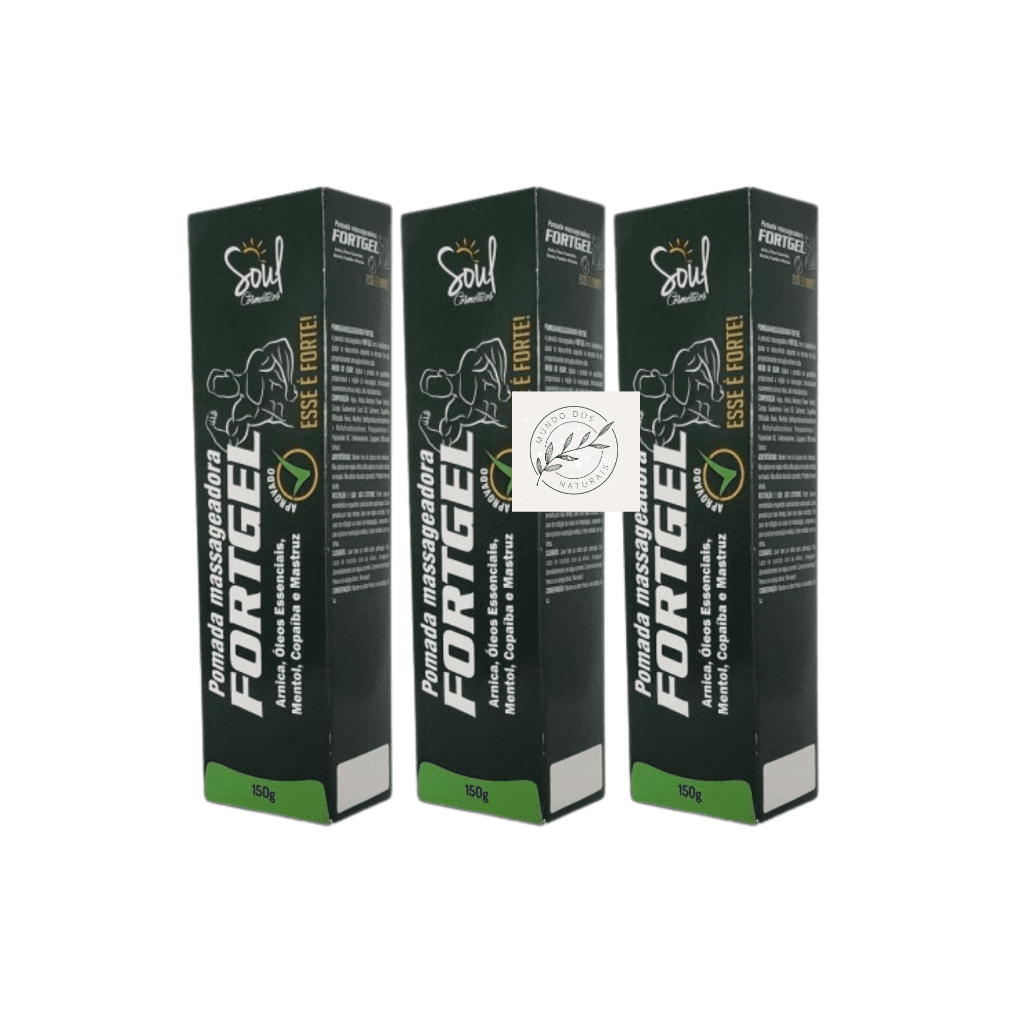 kit 3x pomada massageadora fortgel verde gel para massagem muscular ...