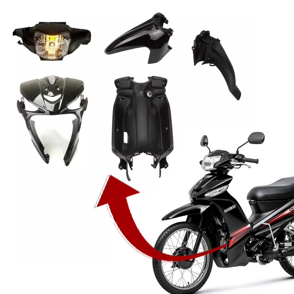 Carenagem e Farol completo Yamaha Crypton 115 2010 2011 2012 2013 2014 ...