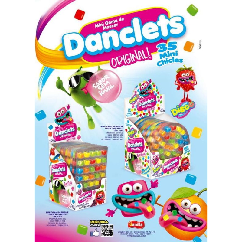 Chiclete Danclets Tutti Frutti 35 mini chiclete | Shopee Brasil